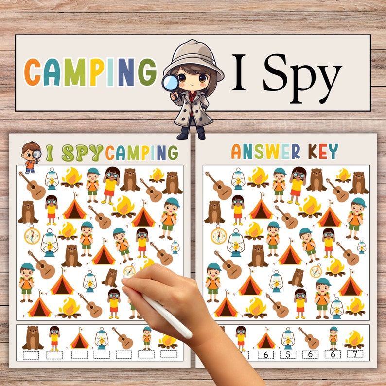 Camping I Spy / Road Trip Activity Sheets / Printable Party Game for ...