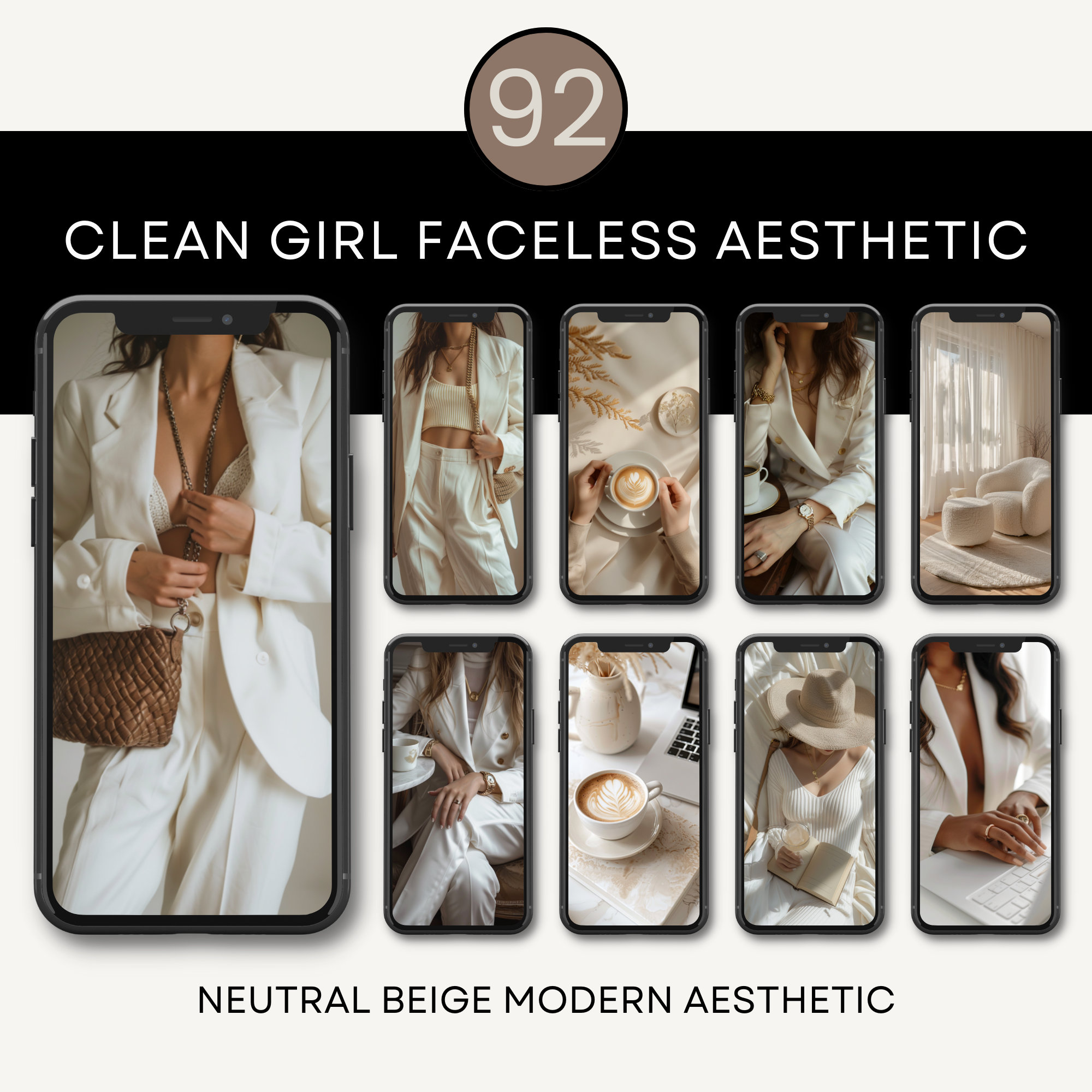 Beige Modern Aesthetic Vibes Stock Images Collection Instagram Faceless ...