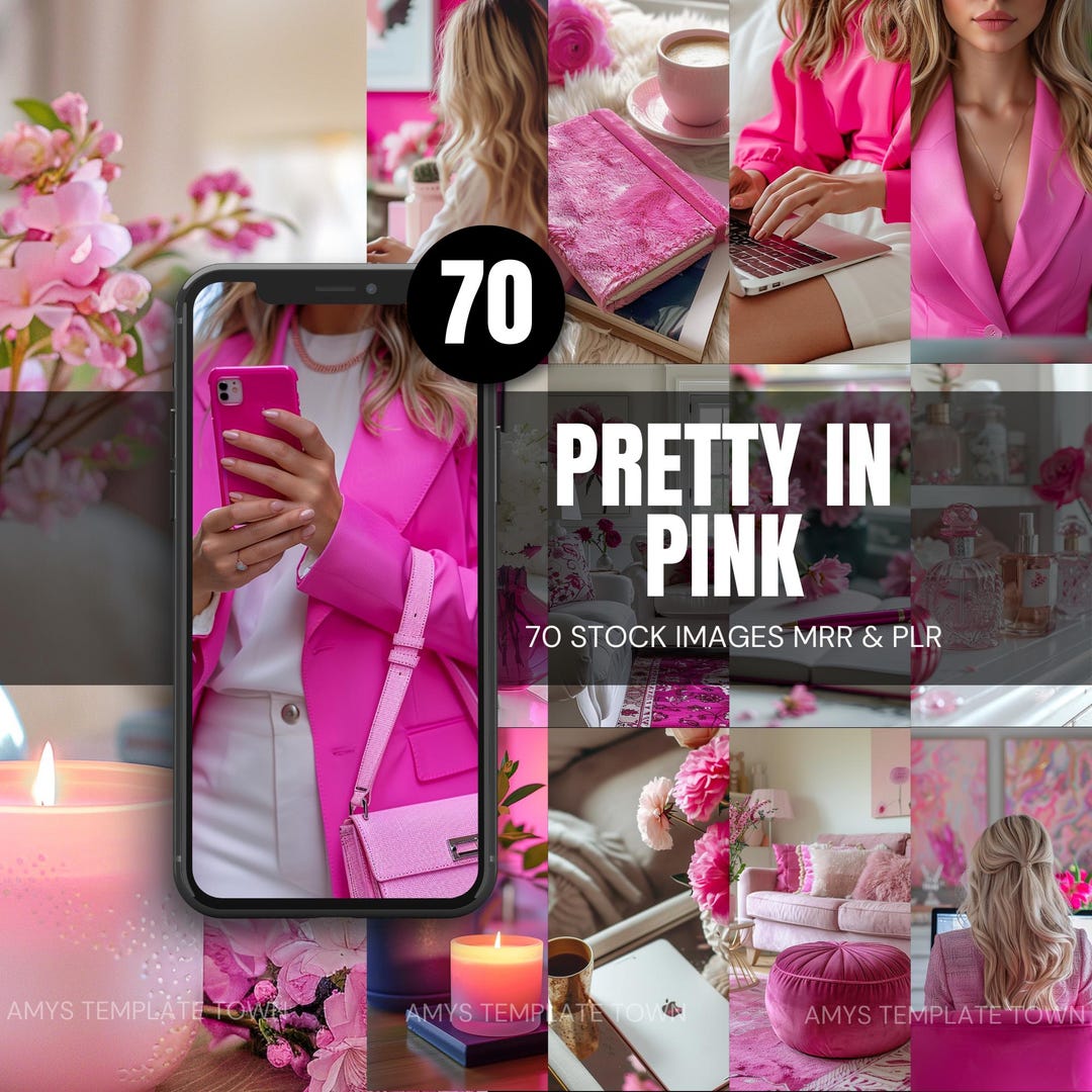 70 Pretty in Pink Work From Home Stock Images | MRR and PLR Editable ...