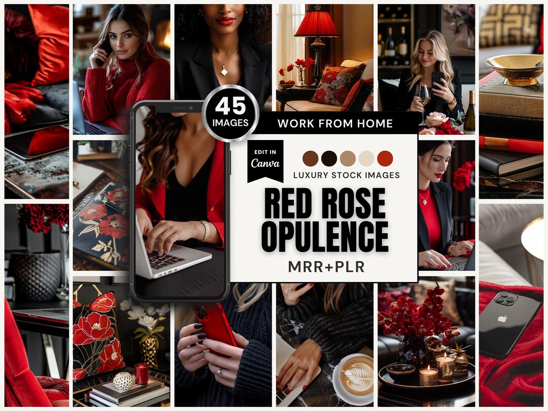 45 Red Rose Opulence Stock Images | Opens in Canva (MRR+PLR) | Instant ...