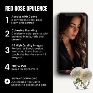 Rose Red Opulence: 45 Premium Ai-generated Stock Images, MRR & PLR ...