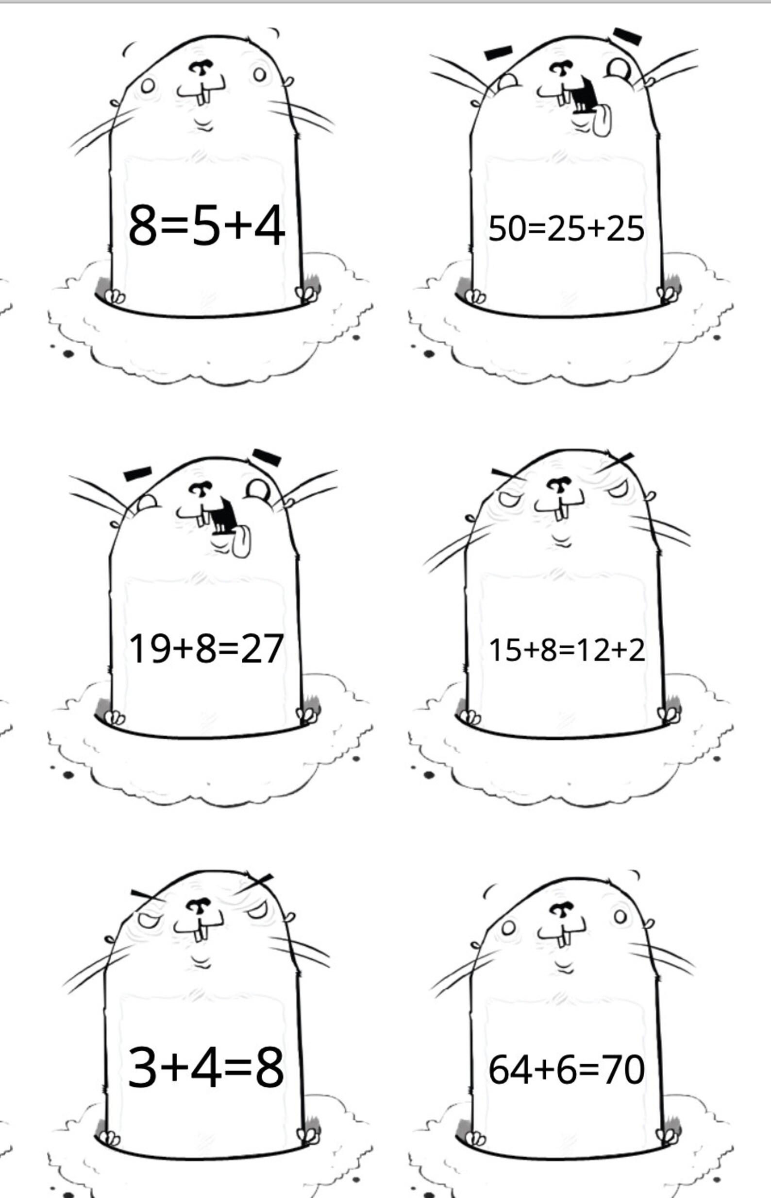 Wac the Mole Coloring Math Worksheet Addition to 100 Homeschool ...