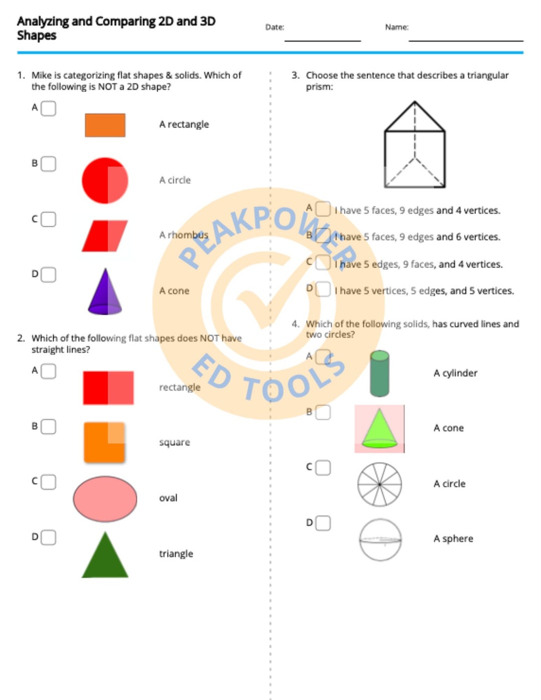 Analyzing and Comparing 2D and 3D Shapes Homeschooling Parents ...