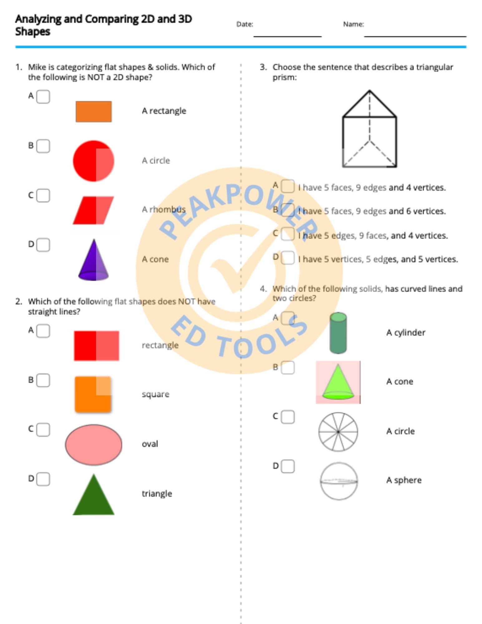 Analyzing and Comparing 2D and 3D Shapes Homeschooling Parents ...