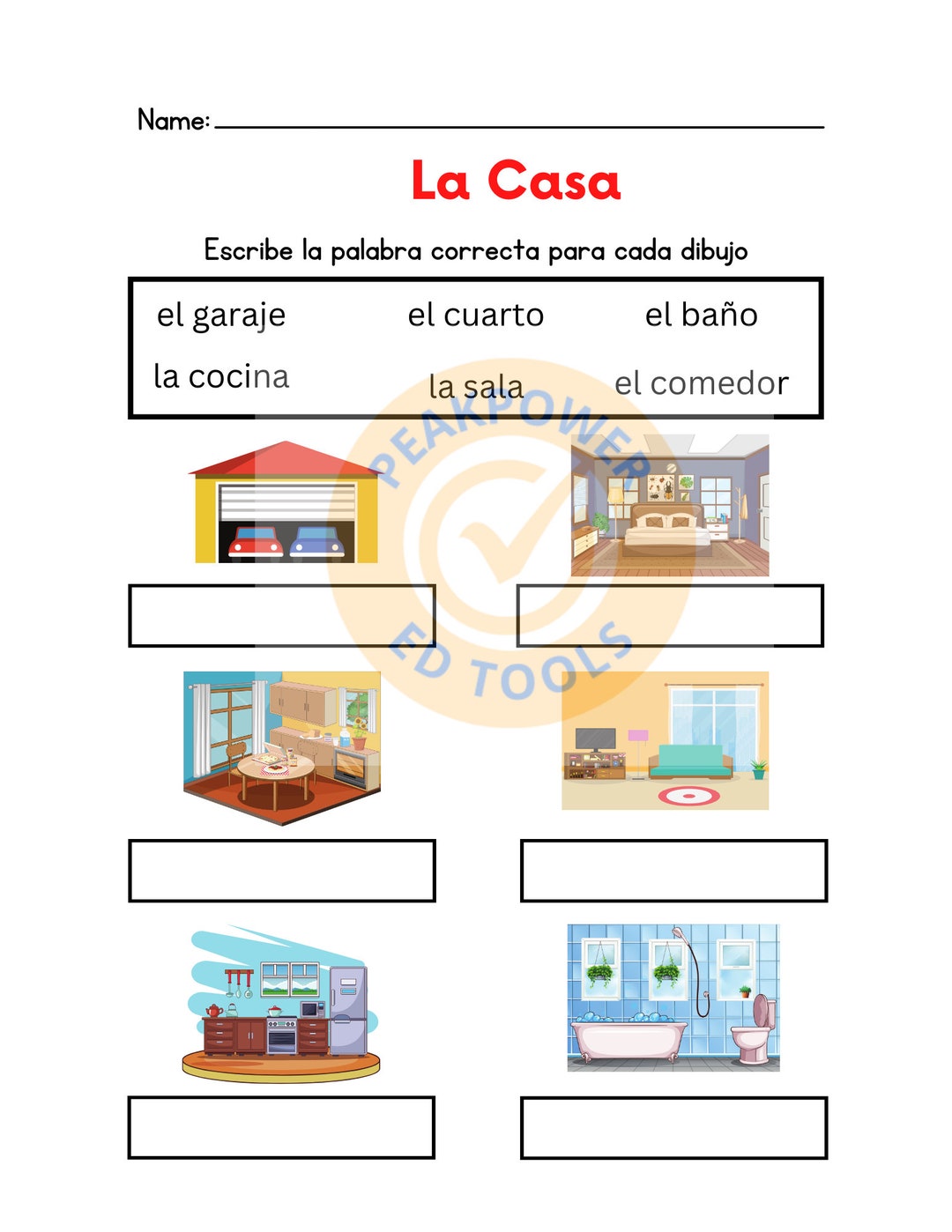 Spanish Development Theme: Places Vocabulary Digital Download ...