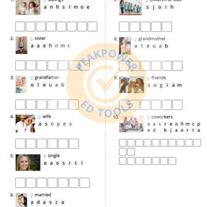 Spanish Vocabulary Cards Family Friends Theme High School Middle School ...