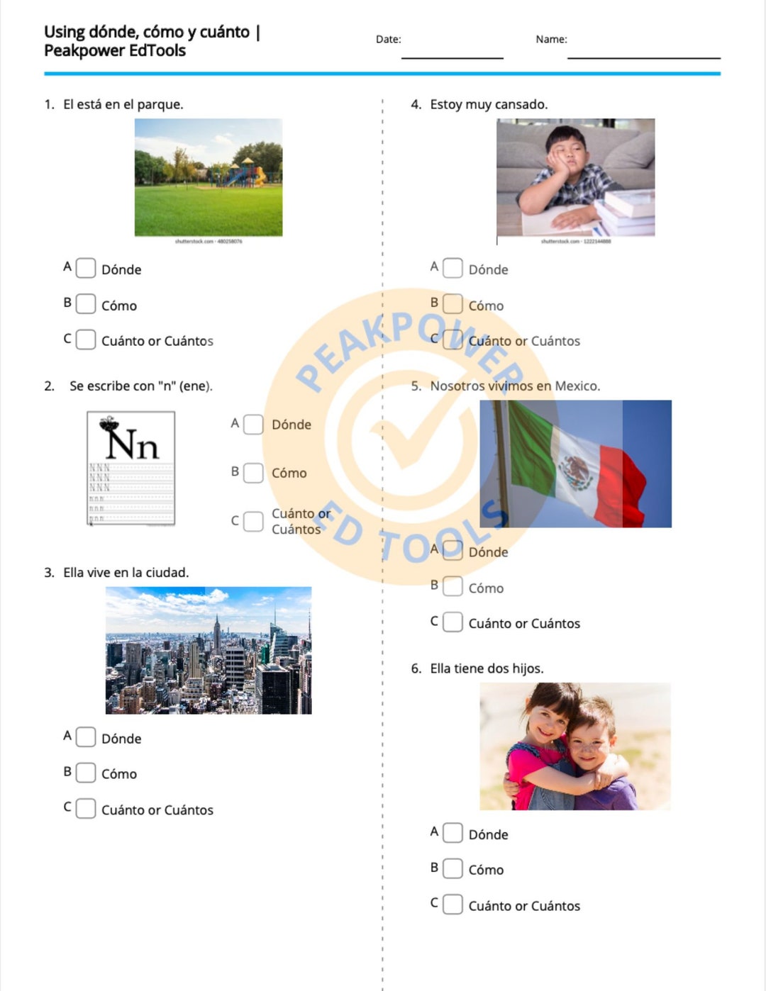 Spanish Resource Using Donde, Como Y Cuanto Interrogative Words ...
