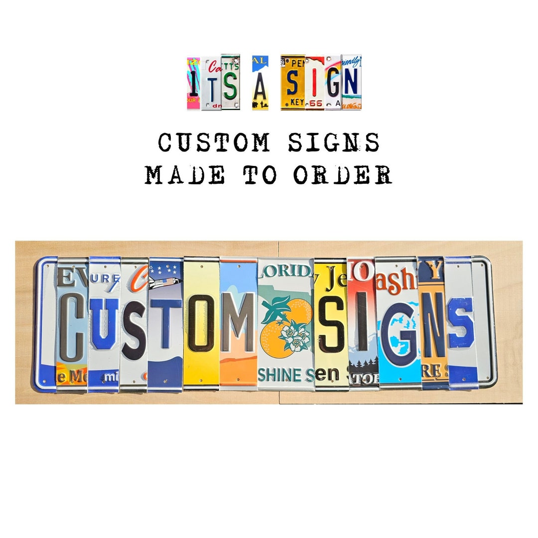 License Plate Signs - Customized Gift - Name Plaque - 10th Anniversary ...