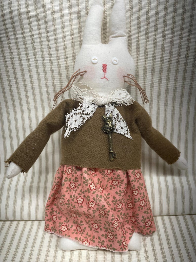 Handcrafted Primitive Bunny Rabbit Doll - Etsy
