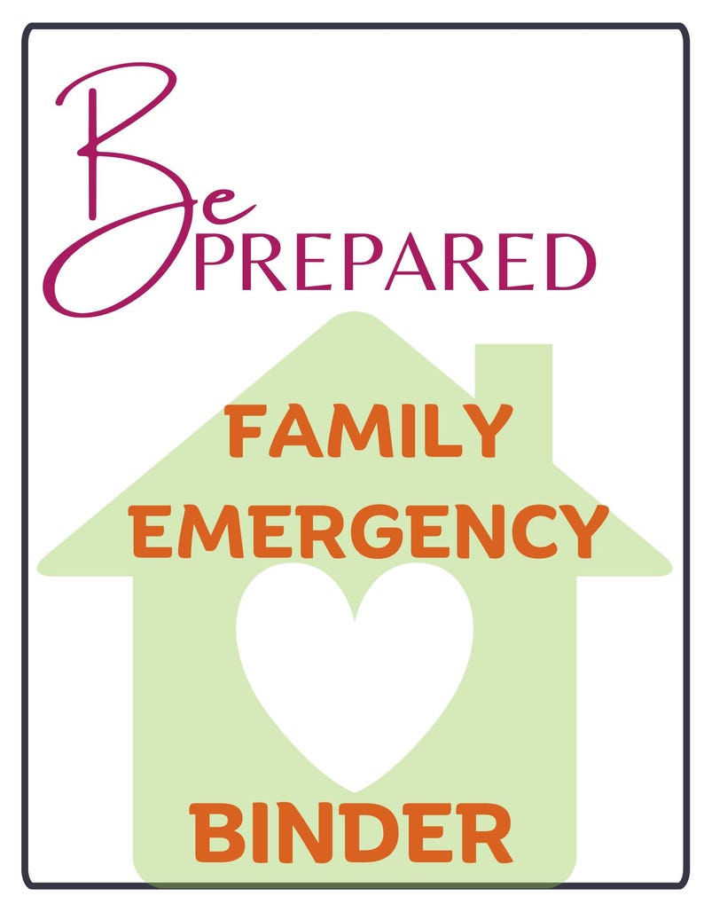 Family Emergency Binder - Etsy