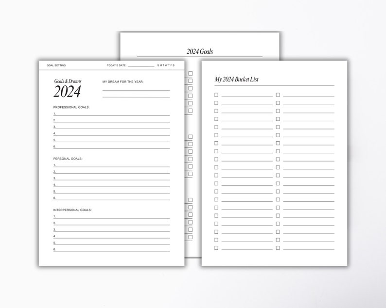 Printable 2024 Goal Planners, 2024 Goal Planner, 2024 New Year ...