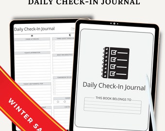 Daily Check-in Journal Printable PDF, Self Care Daily Check in Journal ...