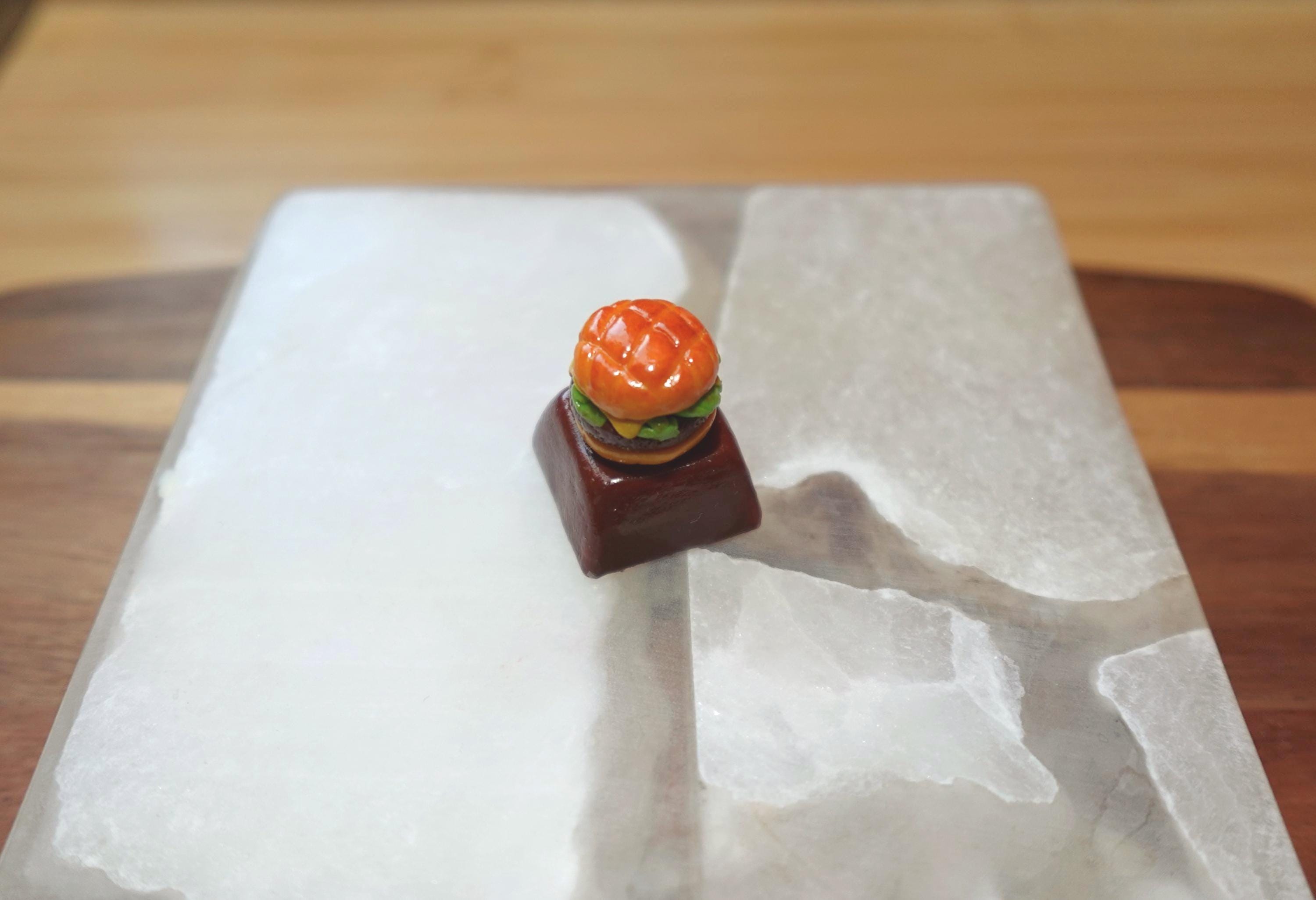 Handmade Food-themed Artisan Keycaps | Burger, Hotdog, Waffle, Tart ...