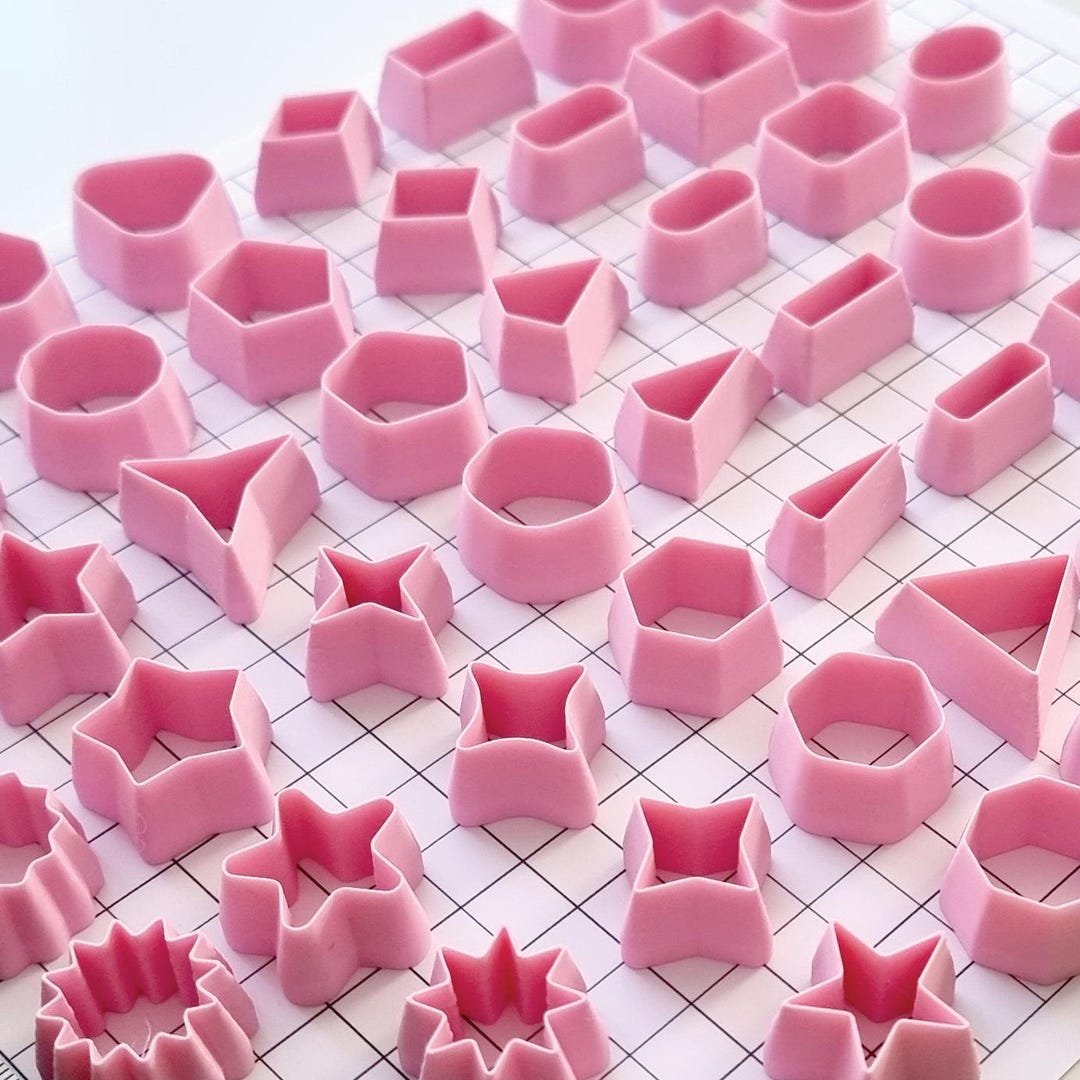 Sweetybijou Clay Cutters, 52pcs Mini Geometric Polymer Clay Cutters ...