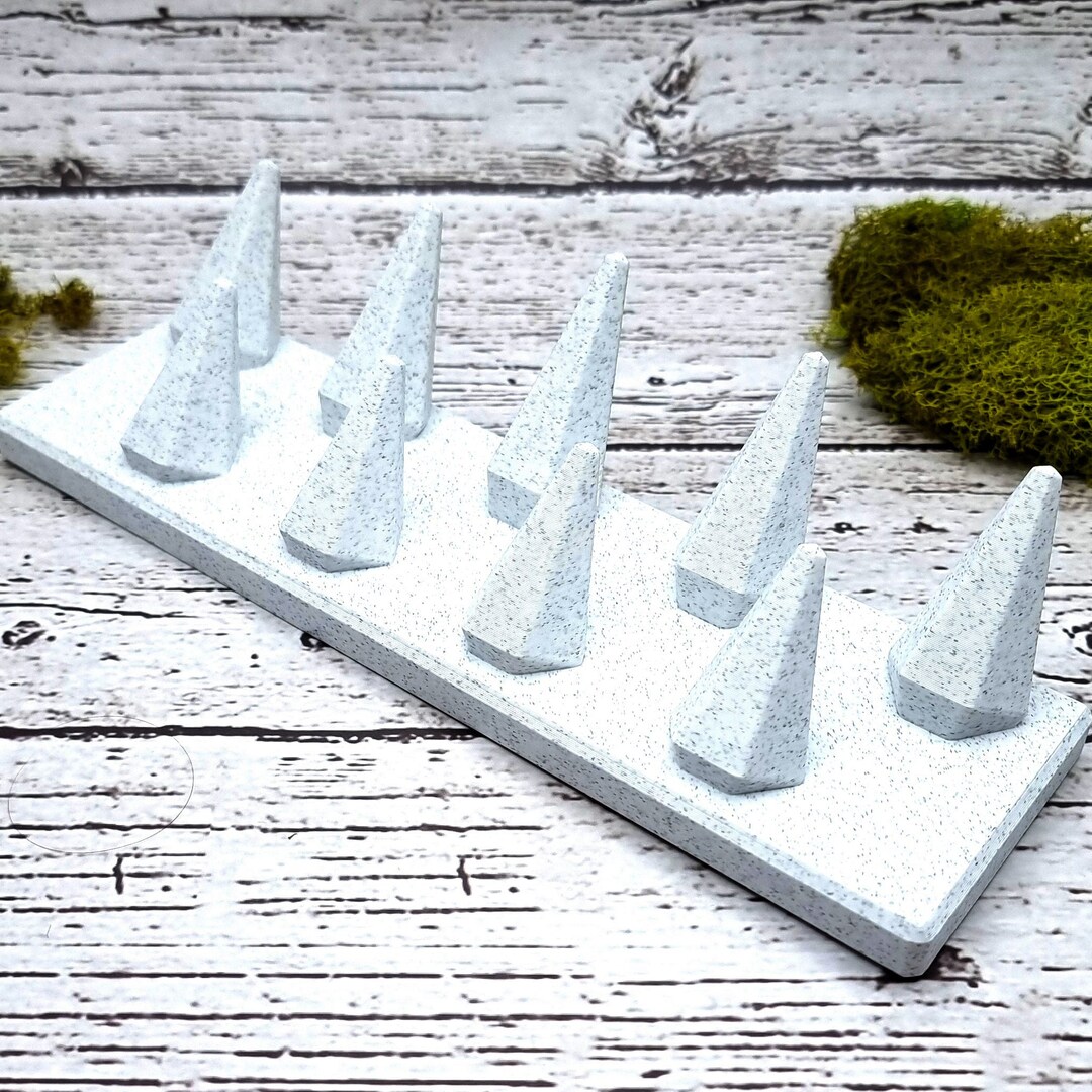 9 Fingers Tilt Display for Rings White Marble - Etsy