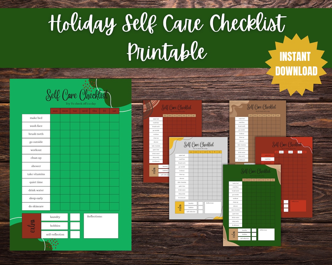 Holiday Self Care Checklist Printable - Etsy