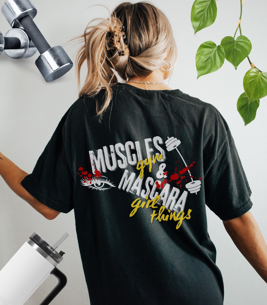 Muscles & Mascara Gym Girl Things Oversized Tee, Gift for Girly ...