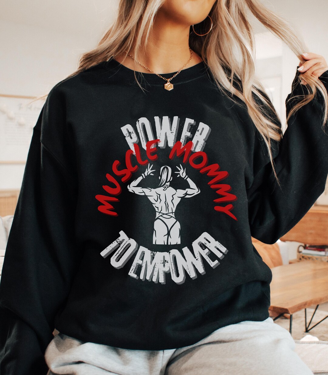 Muscle Mommy Empower Oversized Gym Pump Cover Gift for Wifey Girlfriend ...