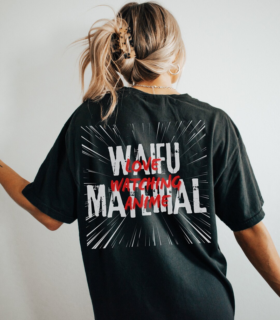 Waifu Material Anime Oversized Shirt for Gym Girl, Waifu Gift for ...