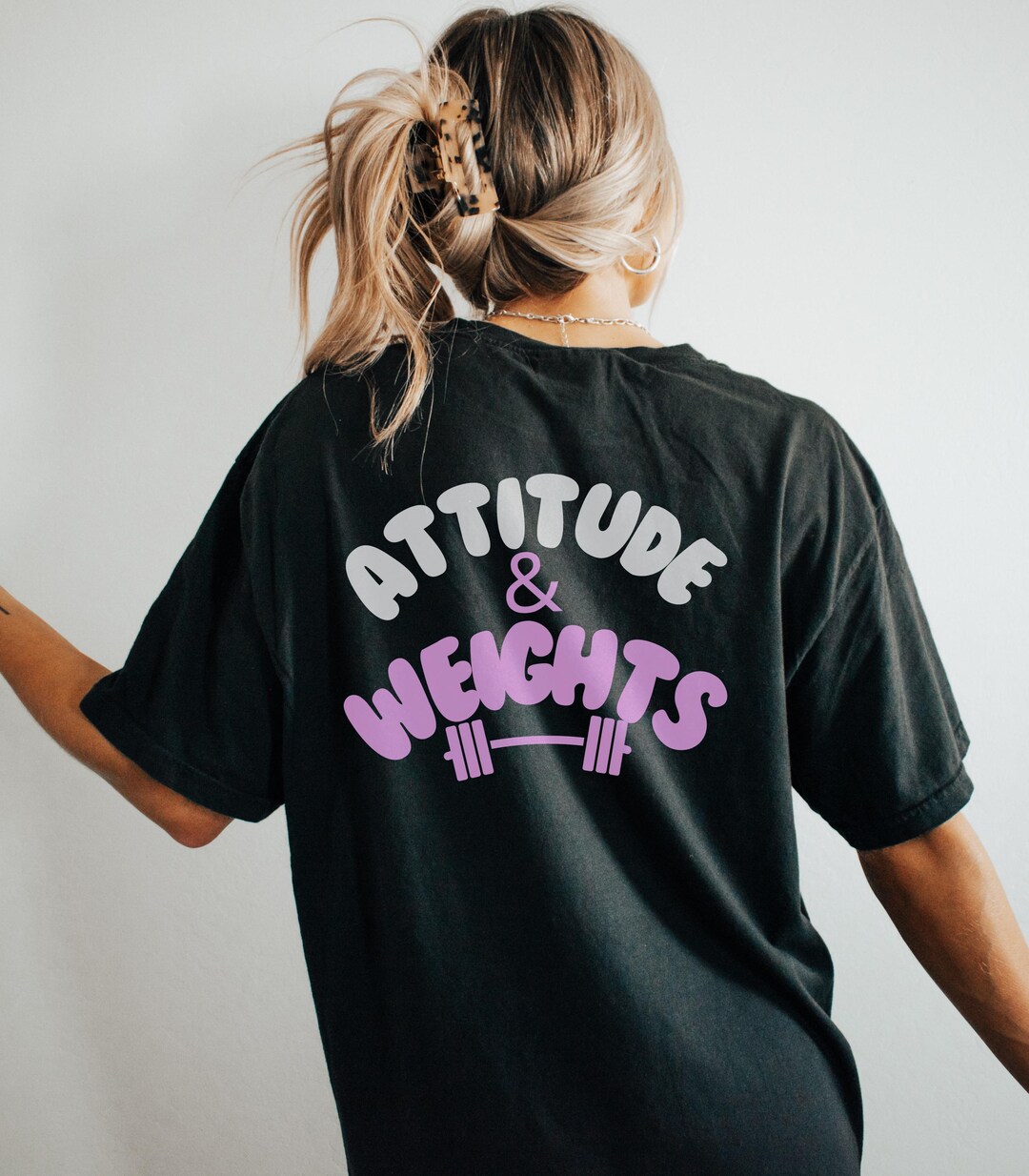 Attitude & Weights Funny Gym Pump Cover, Girly Weightlifting Tshirt for ...