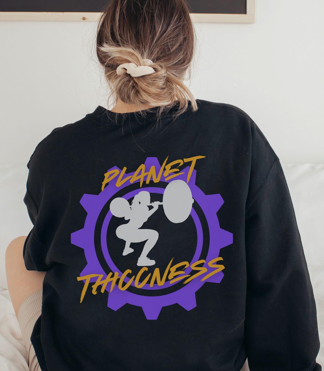 Funny Planet Thiccness Gym Pump Cover Sweatshirt for Wifey, Girlfriend Gift for Holiday ...