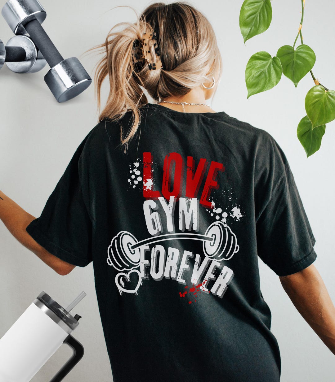 Love Gym Forever Oversized Weightlifting Gift for Muscle Mommy or Gym ...