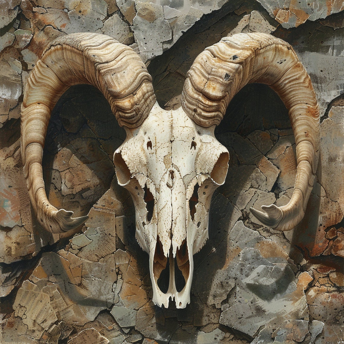 High-resolution Ram Skull Download Digital Art Print Gothic Décor Boho ...