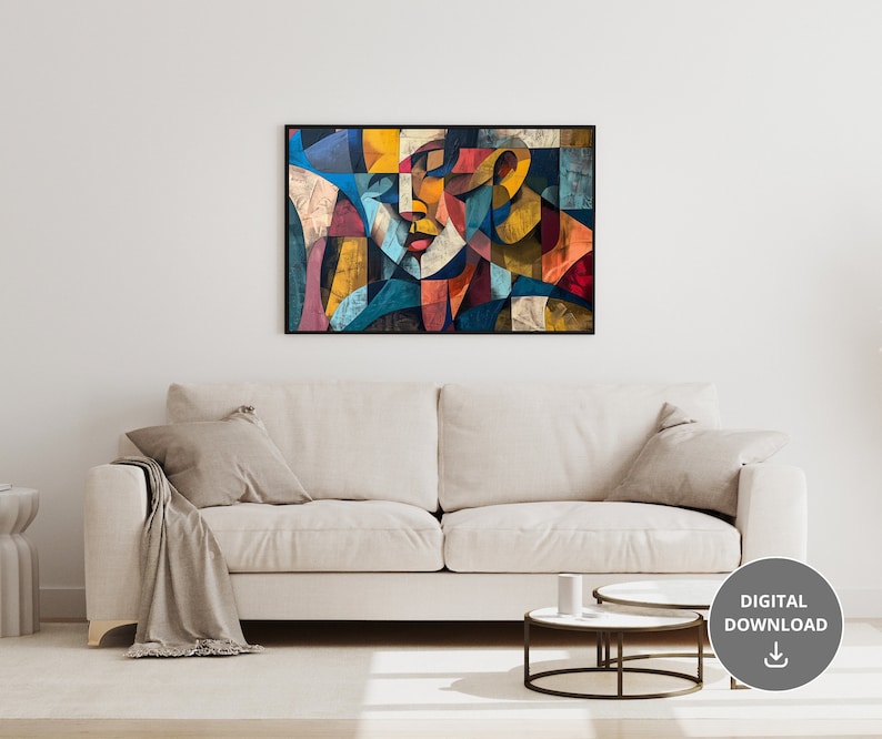 Abstract Human Figure Art: Geometric Silhouette Print (digital Download ...