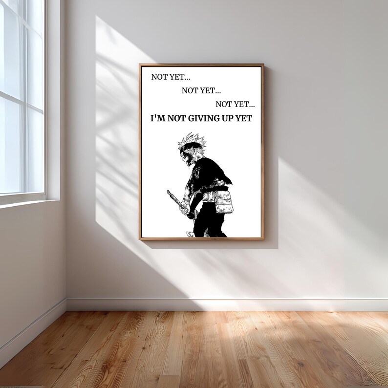 Asta Black Clover Poster, Shonen Anime Wall Art, Japanese Manga Style ...