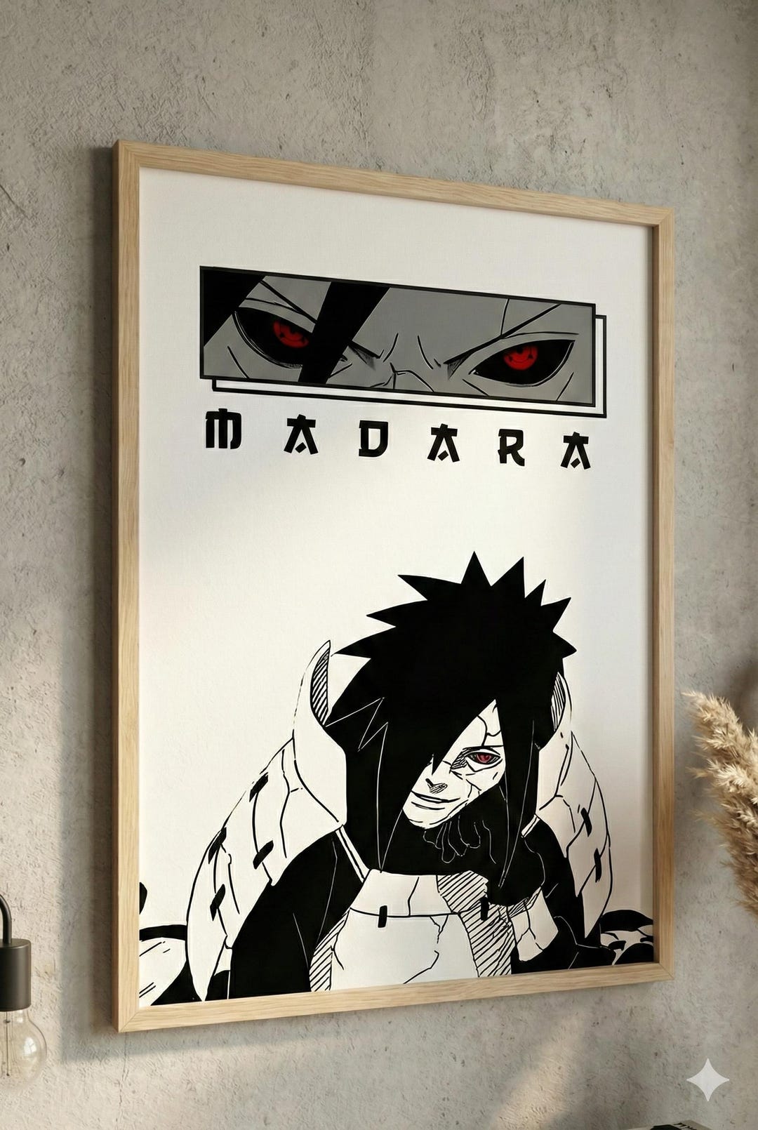 Madara Uchiha Poster, Naruto Wall Art, Legendary Anime Villain Print ...