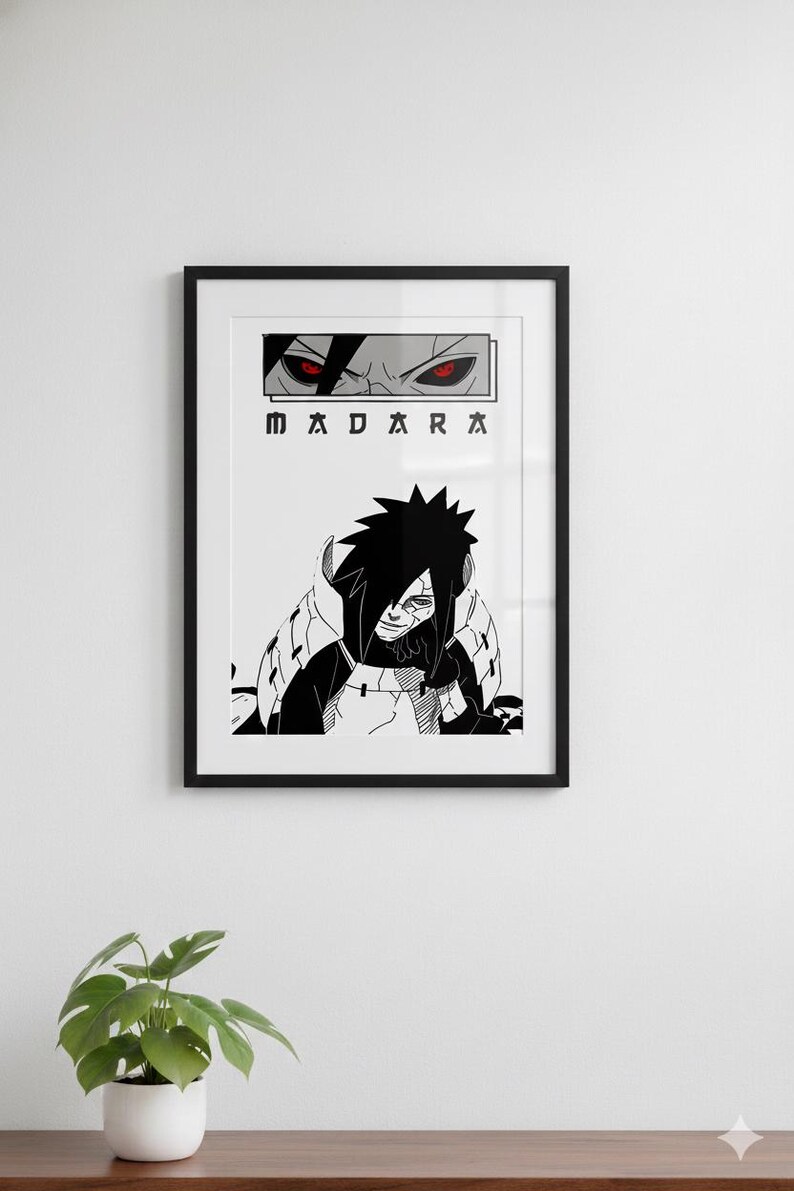 Madara Uchiha Poster, Naruto Wall Art, Legendary Anime Villain Print ...