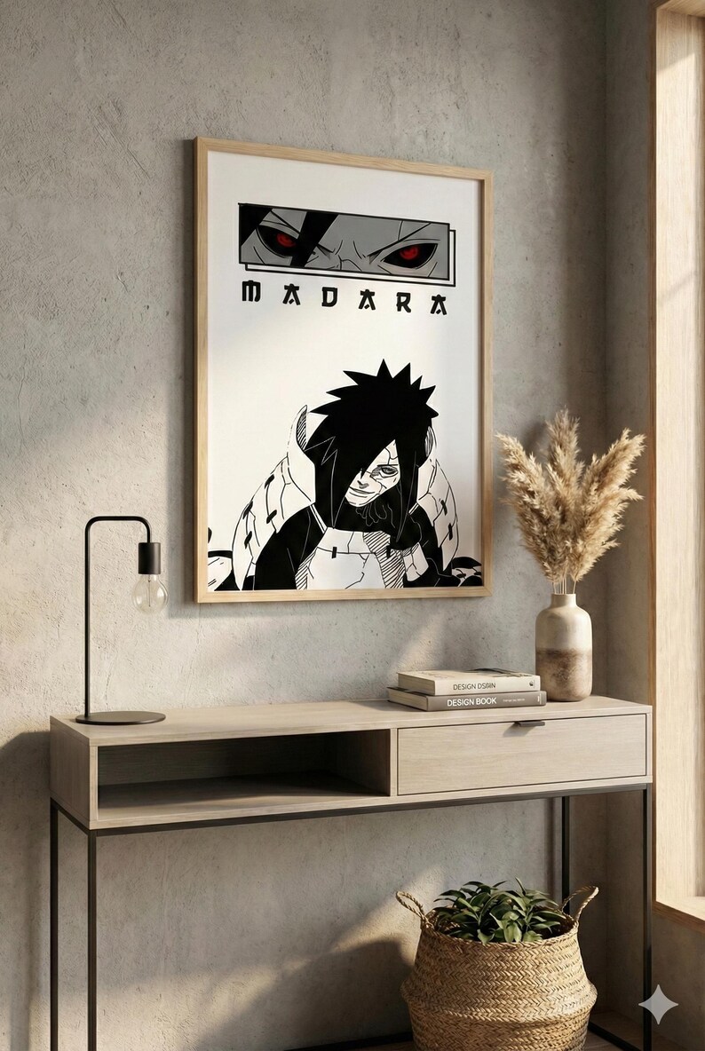 Madara Uchiha Poster, Naruto Wall Art, Legendary Anime Villain Print ...