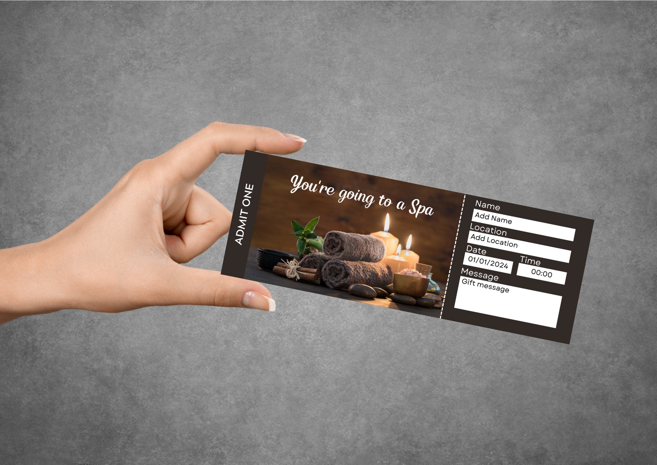 Editable Spa Day Surprise Ticket Template Printable Spa Day - Etsy