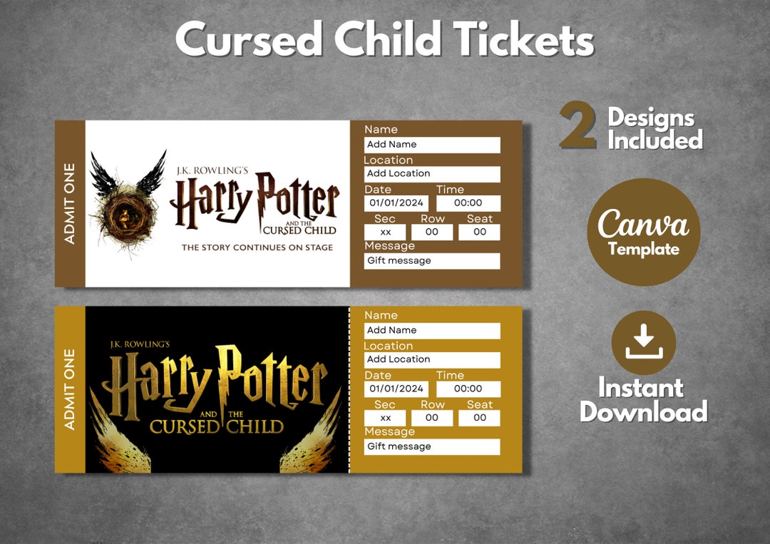 Editable Cursed Child Surprise Ticket Template Printable - Etsy