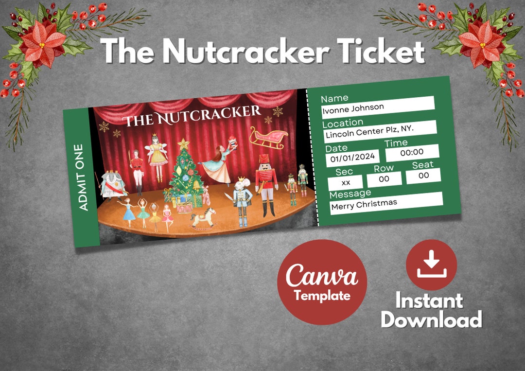 Editable the Nutcracker Ticket Template Printable Nutcracker - Etsy UK