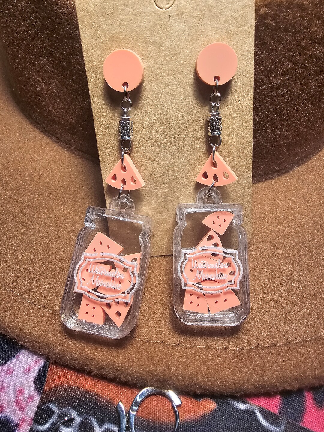 Watermelon Moonshine Mason Jar Shaker Earrings - Etsy