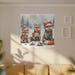Festive Fox Trio in a Winter Wonderland on Giclée Print Canvas - Etsy