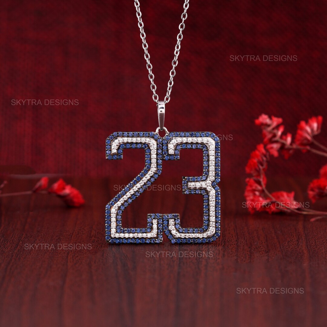 Sport Number Pendant, Number Year Necklace, Custom Number Pendant ...
