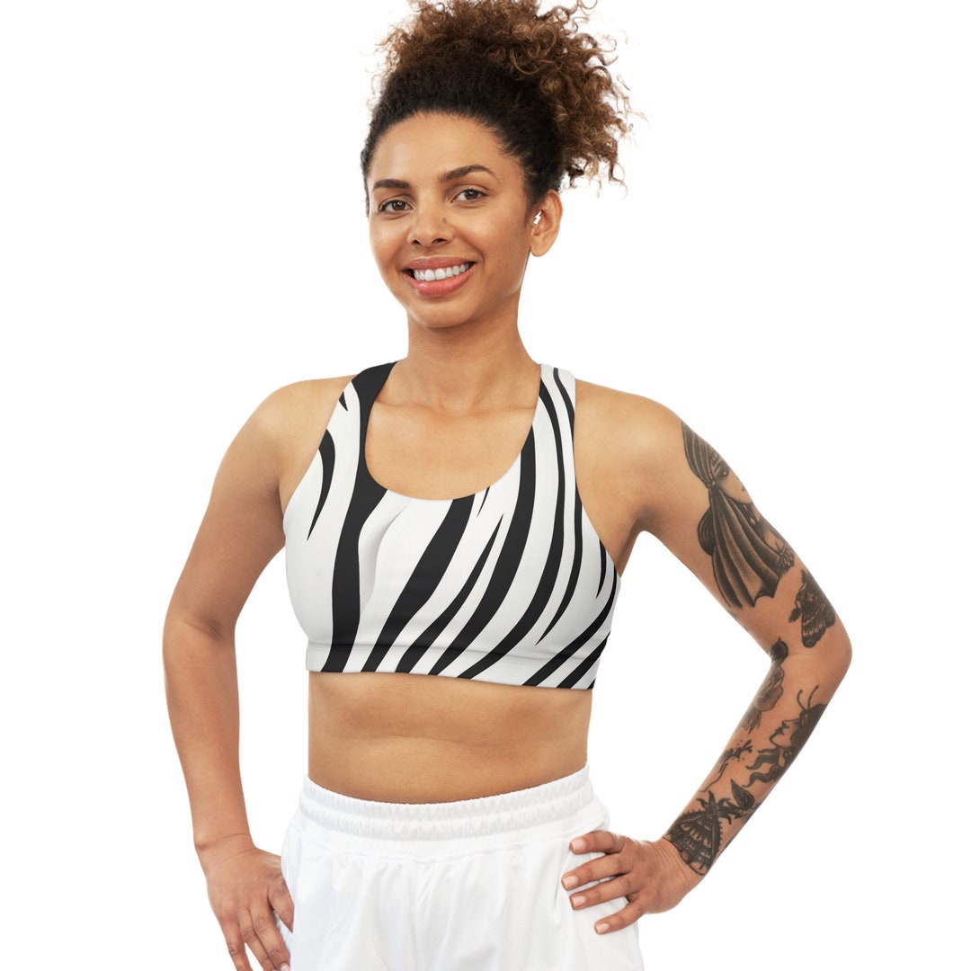 Urbanflex Zebra Print Seamless Sports Bra: Embrace the City Movements ...