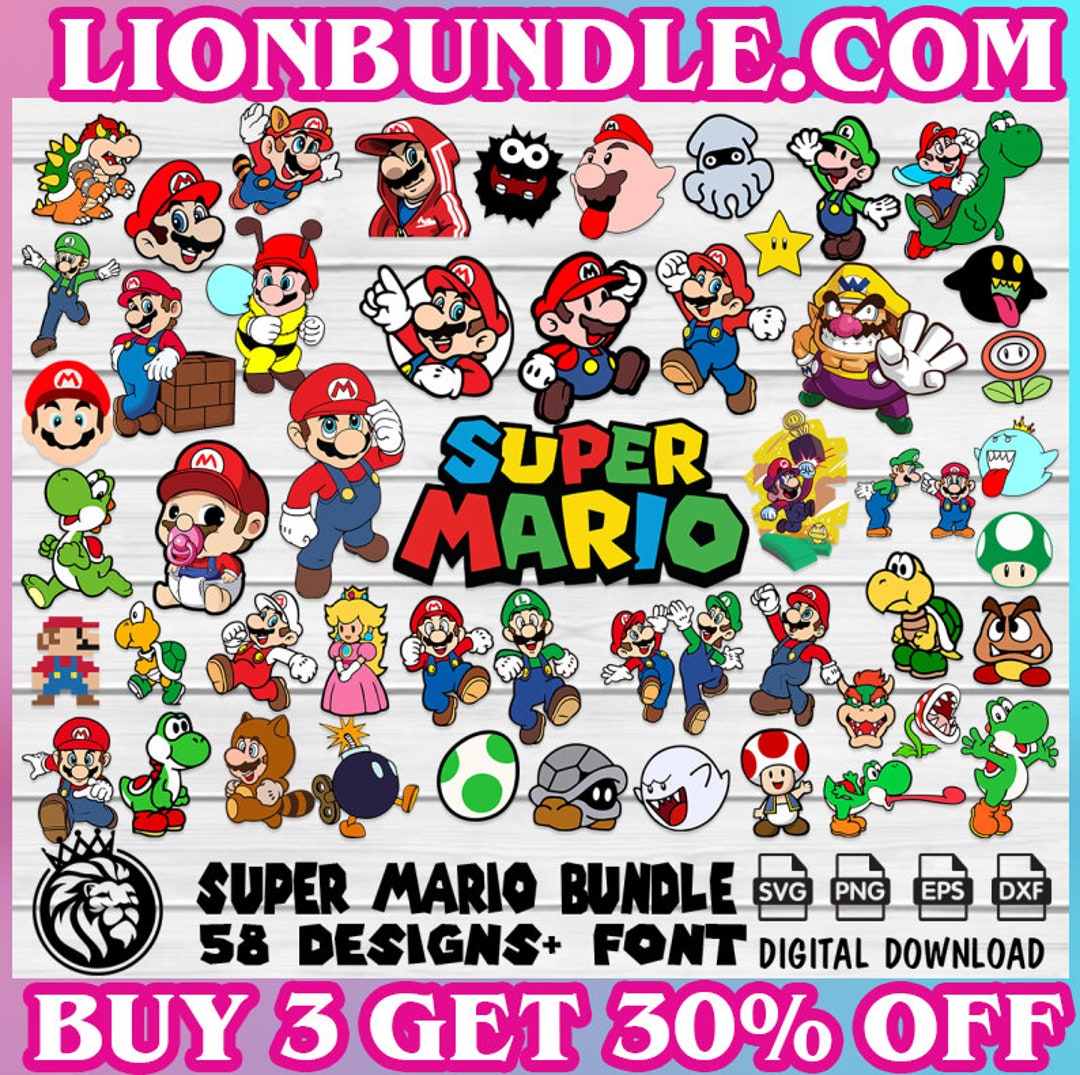 Super Mario Bundle Svg, Super Mario Svg, File Cut, Vector File - Etsy