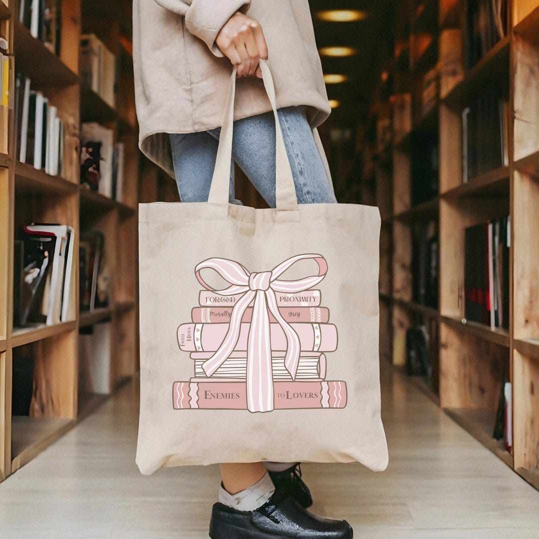 Romantasy Tote Bag for Book Lovers Romantic Book Trope Enemies to ...