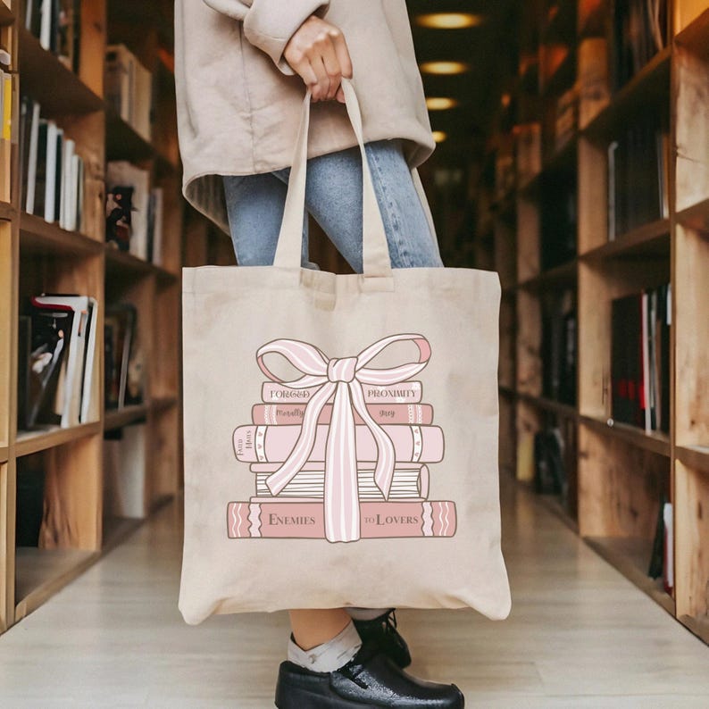 Romantasy Tote Bag for Book Lovers Romantic Book Trope Enemies to ...