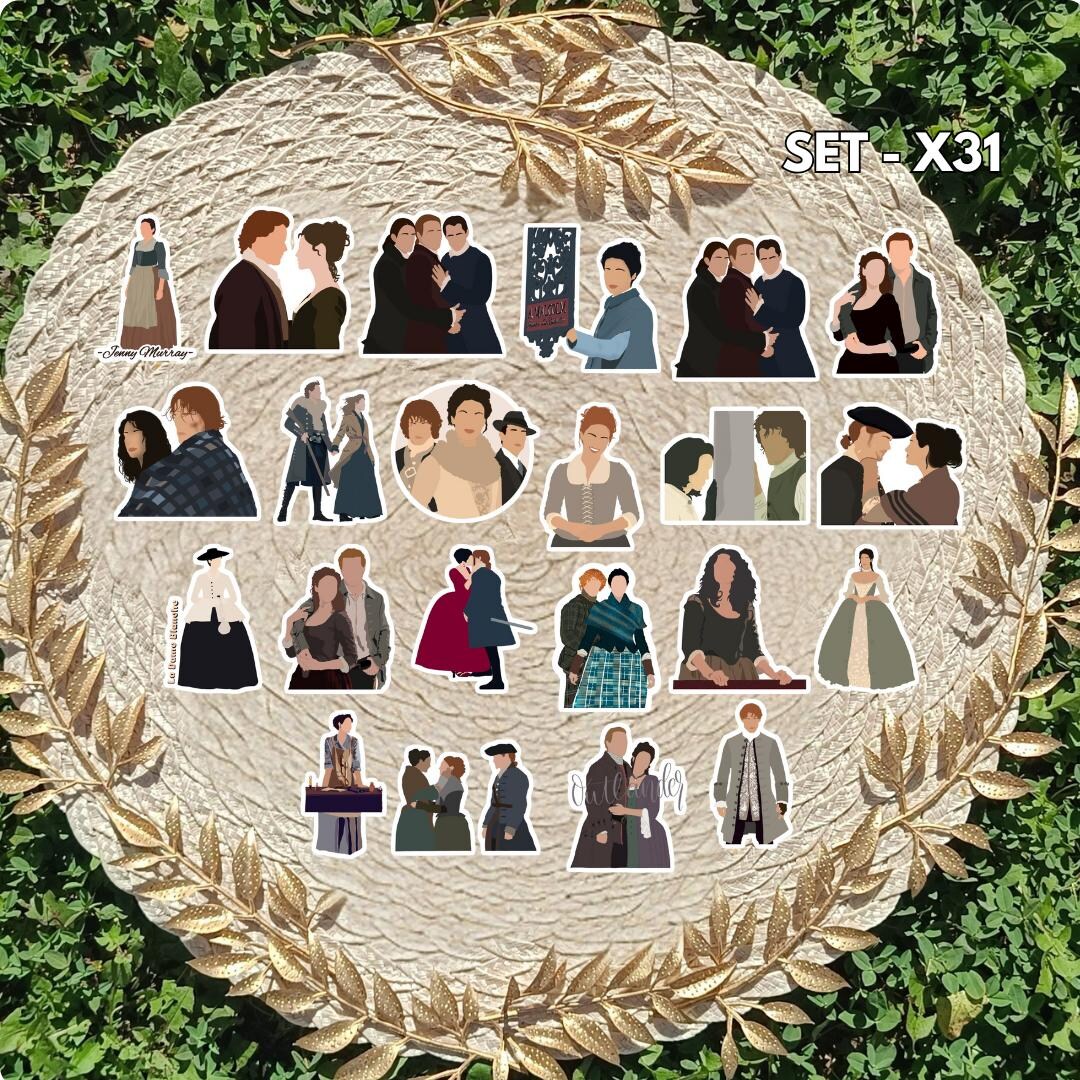 Outlander Inspired Sticker Pack | Claire & Jamie Fan Art Vinyl Stickers ...