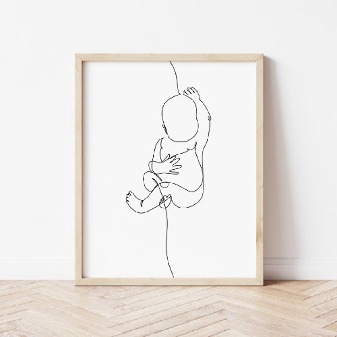 Baby Line Art Drawing Printable Baby Instant Download - Etsy