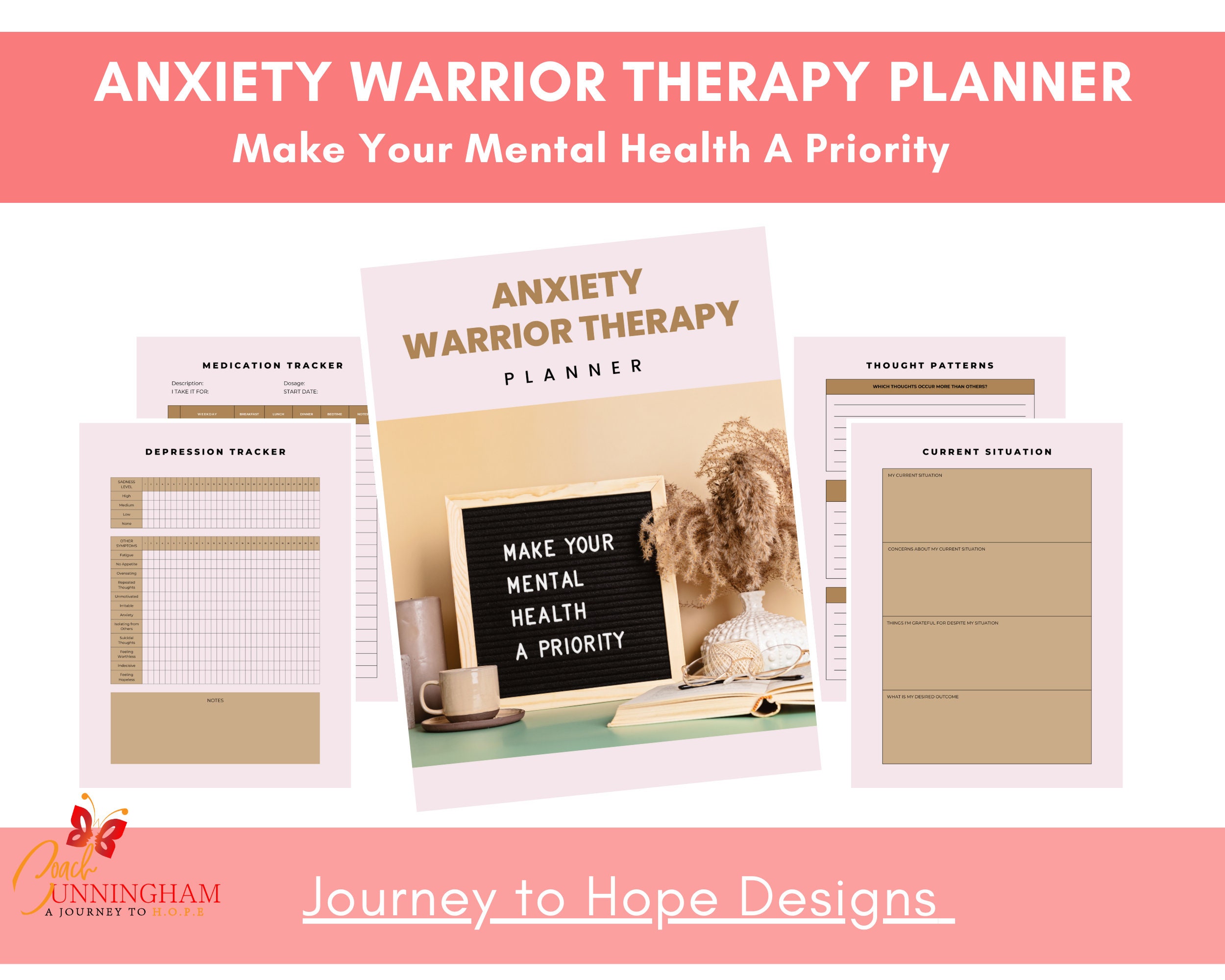 Anxiety Therapy Journal/planner: Printable Mental Health - Etsy