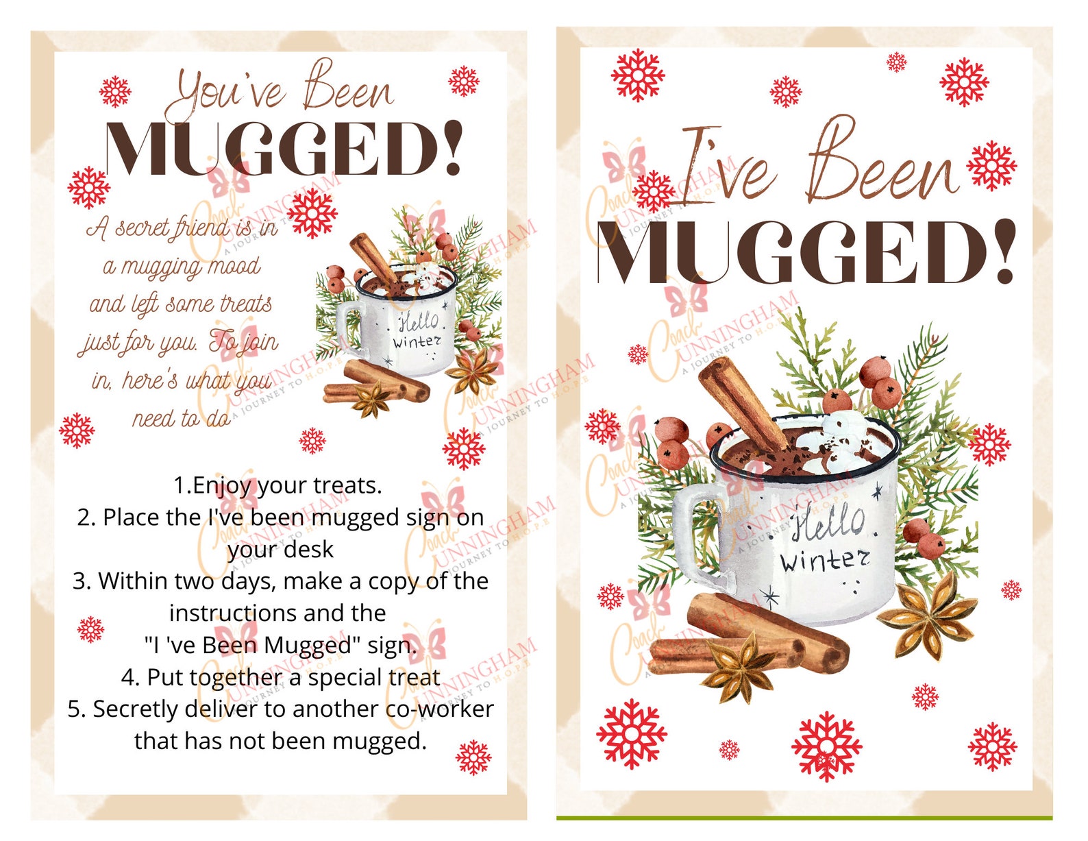 I've Been Mugged Coworker Game, Hello Winter You've Been Mugged ...