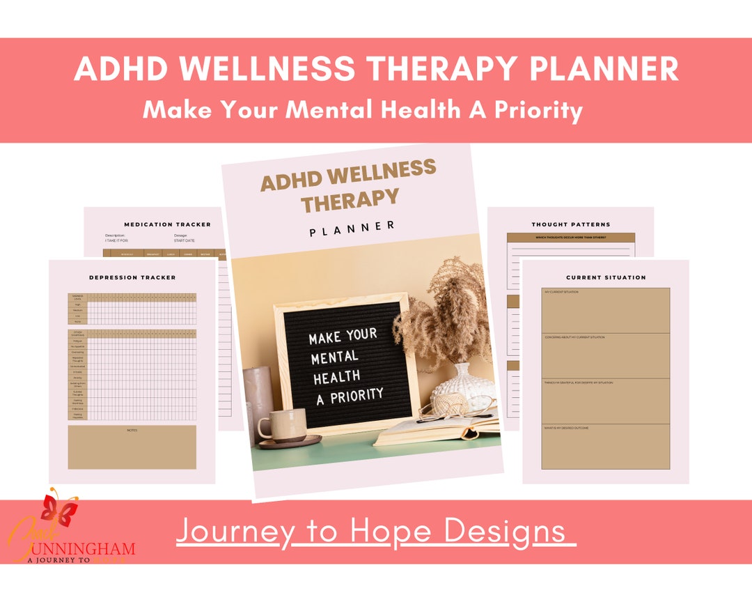 ADHD Wellness Therapy Journal/planner: Printable Mental Health Journal ...