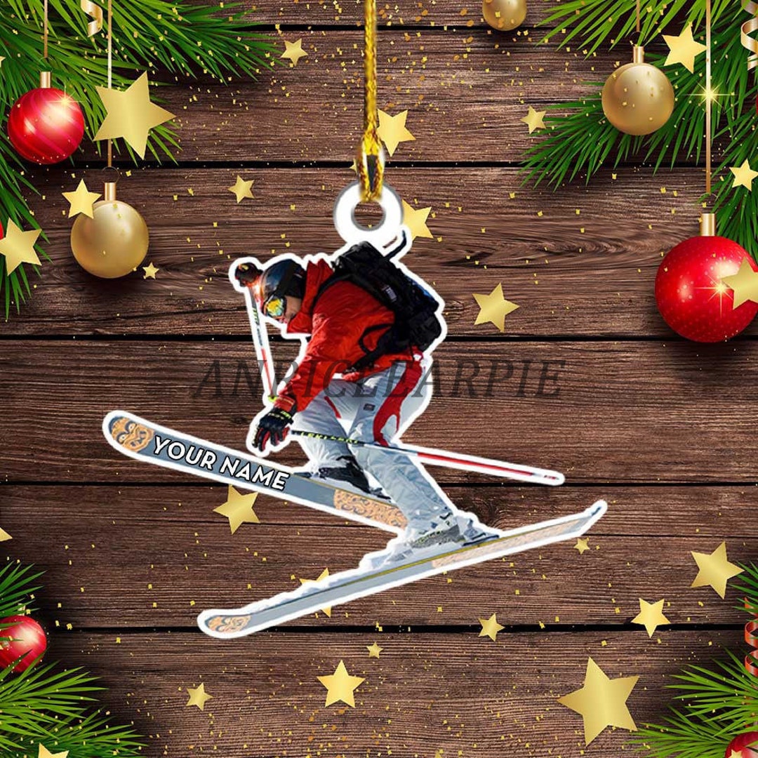 Personalized Snowboarding Ornament for Men, Custom Name Skiing Acrylic ...
