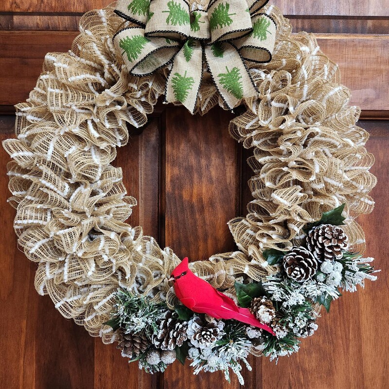 Cardinal Wreath - Etsy