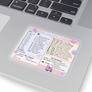 Pastel Windows Shortcut Sticker Transparent PC Cheat Sheet Sticker Cute ...